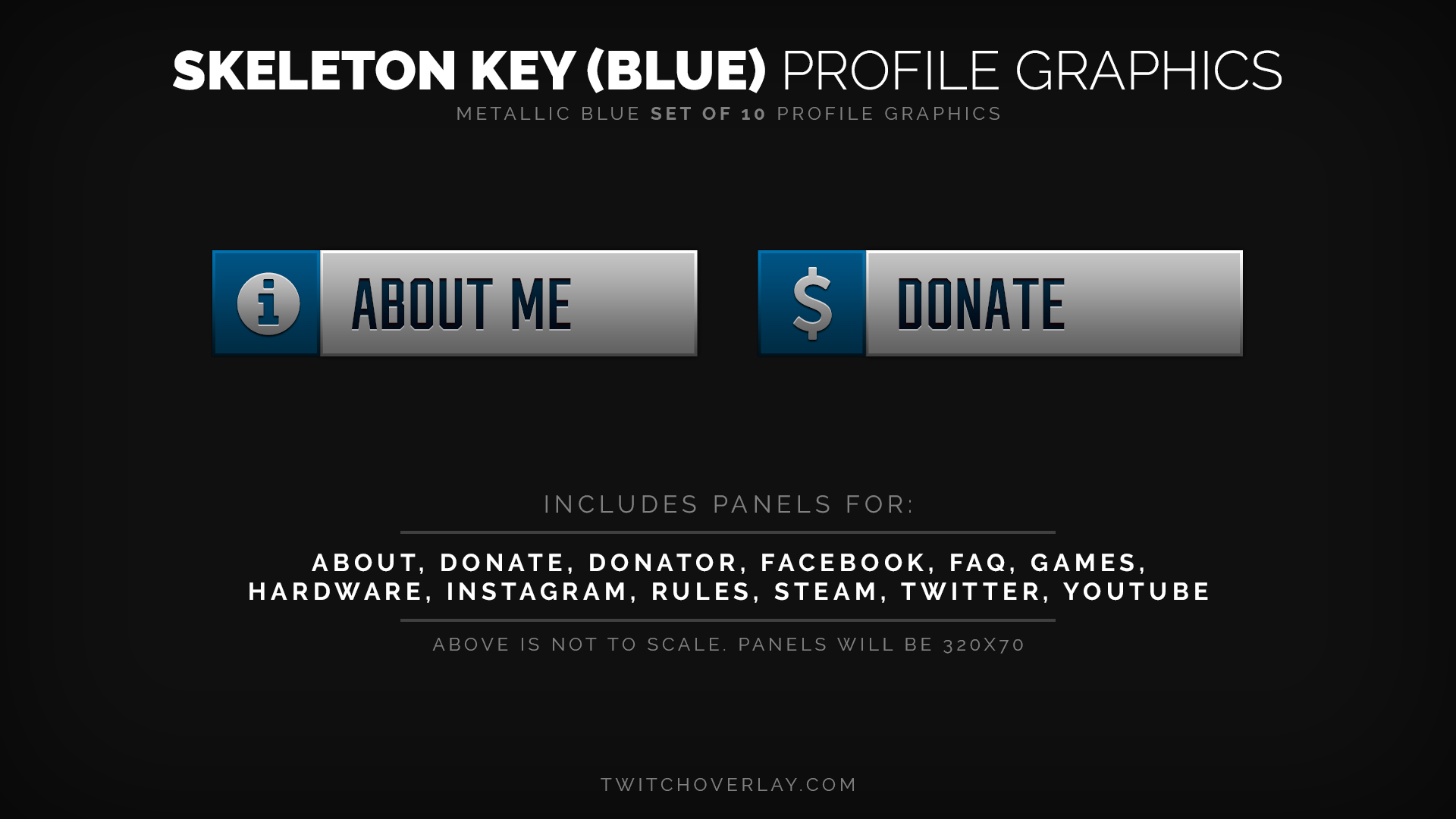 Skeleton Key Blue - Metal Blue Stream Package - Twitch Overlay Skeleton Key Blue - Metal Blue Stream Package - Twitch Overlay