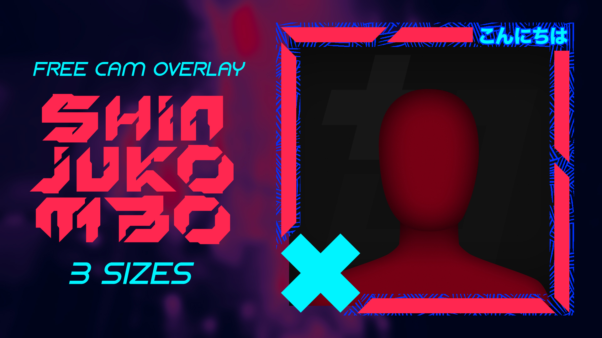 Shinjukombo - Red Neon Tokyo Twitch Overlay for OBS